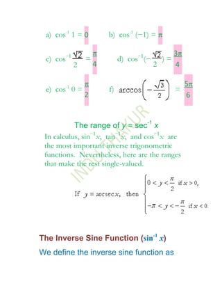 Inverse trigonometric functions xii[1] | DOCX