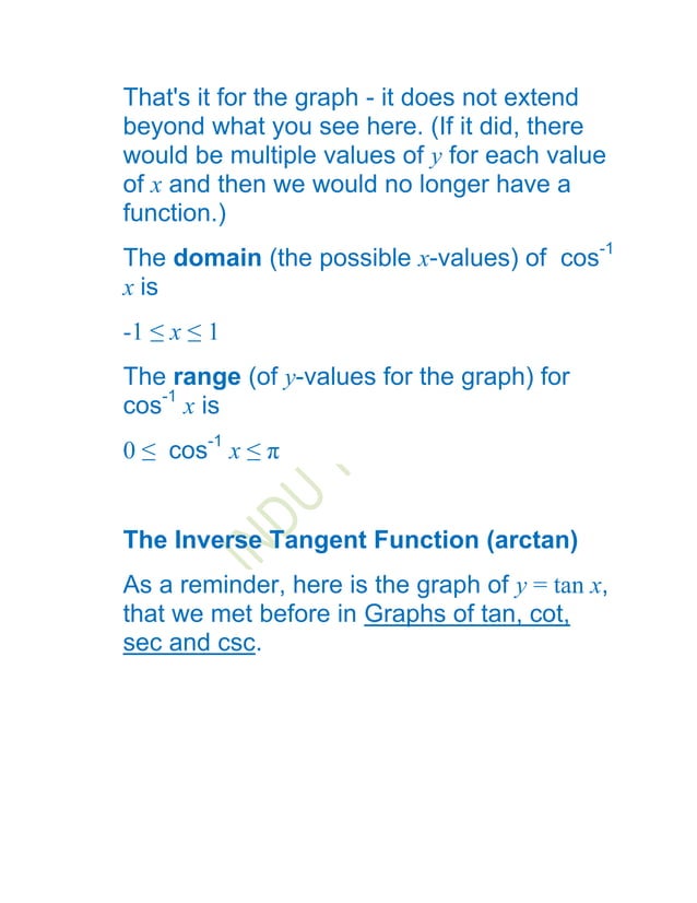 Inverse Trigonometric Functions Xii[1] Docx Physics Science