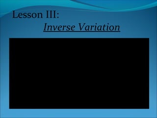 Inverse Variation | PPT