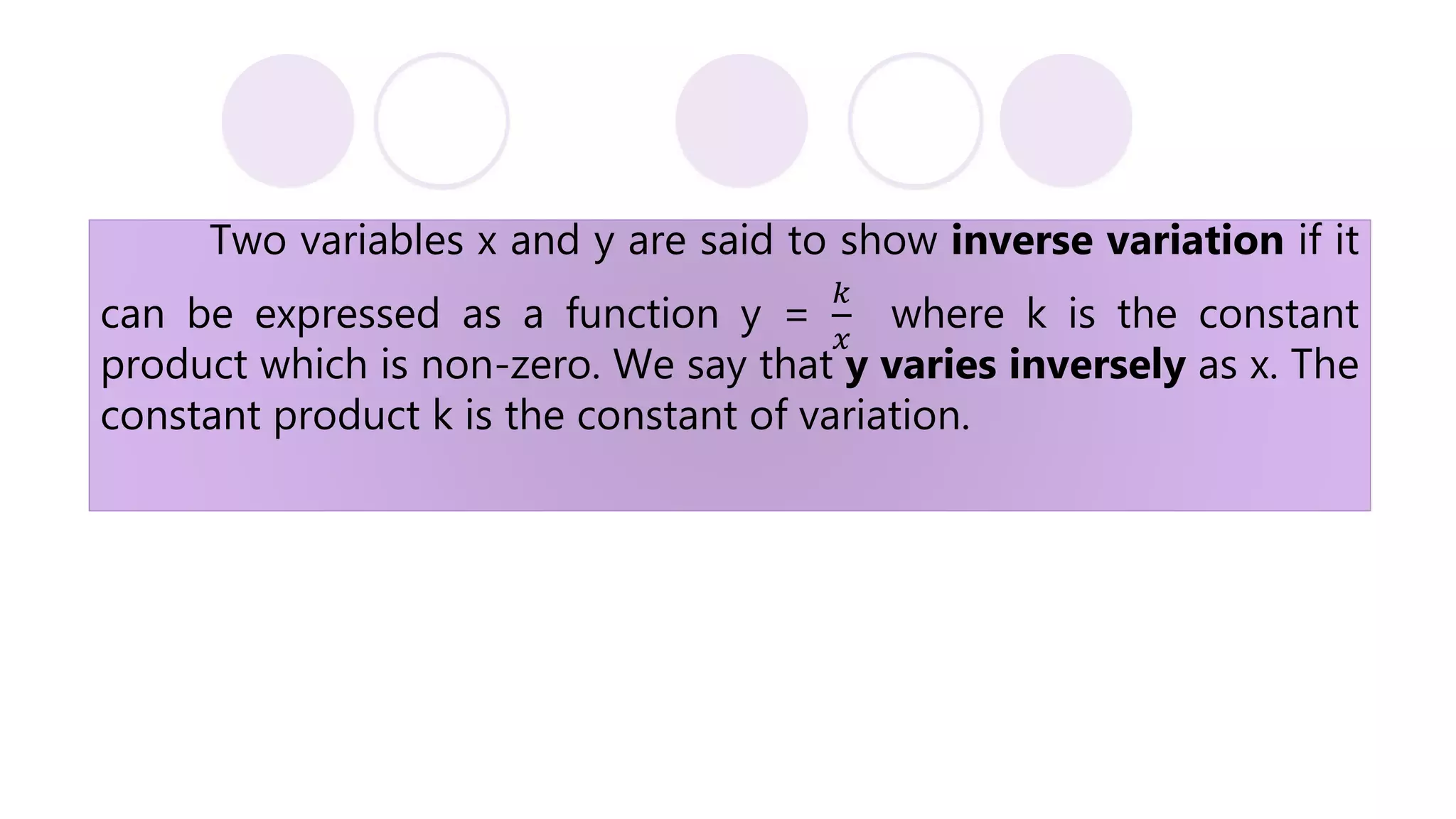 Inverse variation | PPTX