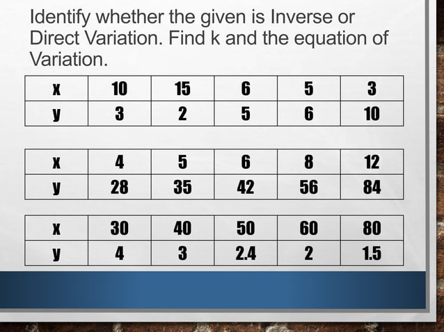 Inverse variation word problem | PPTX