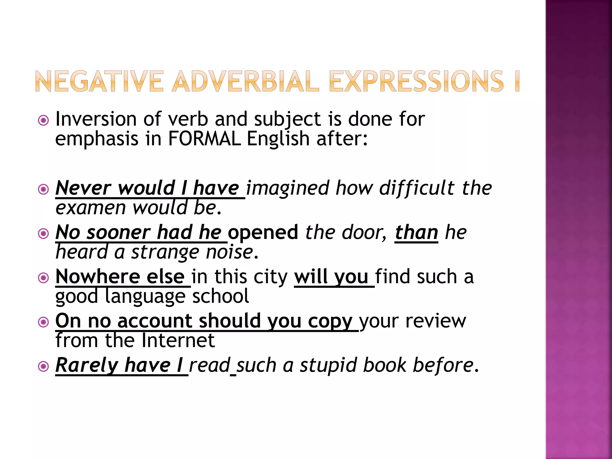 Inversion: level C2 | PPTX