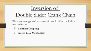 Inversion of slider crank chain mechanism | PPTX