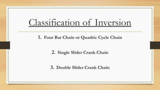 Inversion of slider crank chain mechanism | PPTX