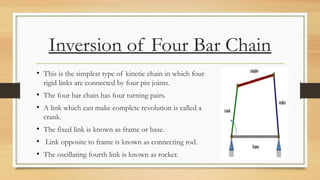 Inversion of slider crank chain mechanism | PPTX