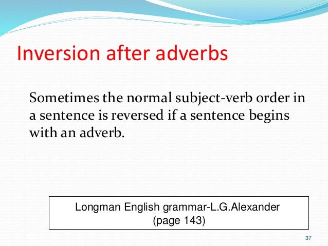 Subject Verb Inversion Poetry