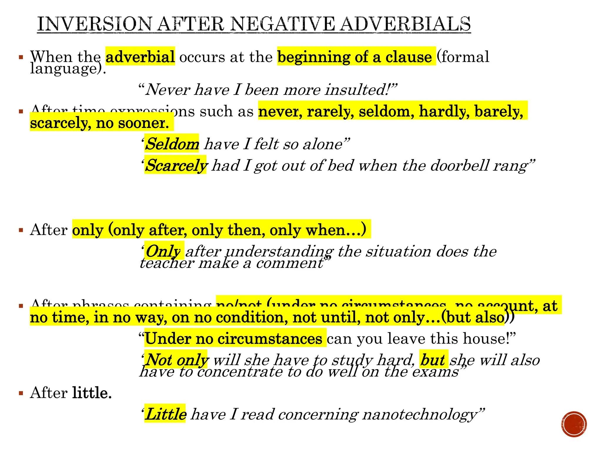 inversion slideshow for grade 9 students.ppt
