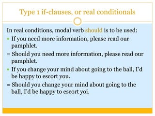 Inversion in conditional sentences | PPTX