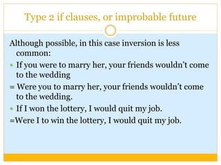 Inversion in conditional sentences | PPTX