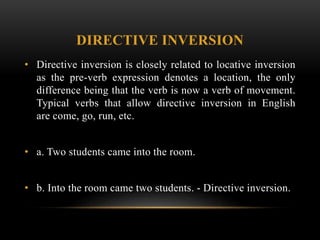 Inversion in english | PPTX | Programming Languages | Computing