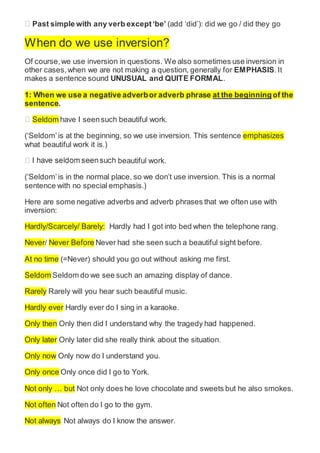 Inversion in english full explanation | PDF