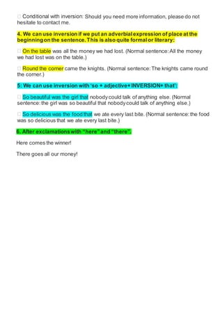 Inversion in english full explanation | PDF