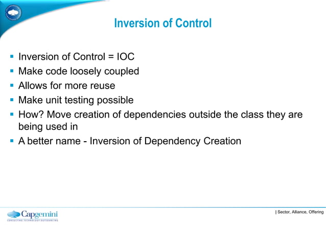 Inversion of Control - Introduction and Best Practice | PPTX | Computing | Technology & Computing