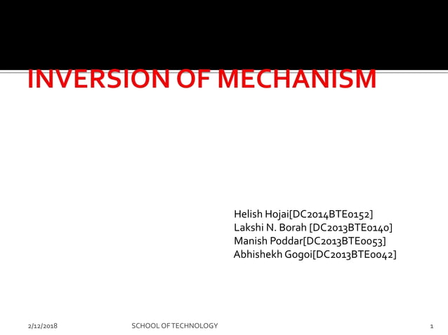Inversion of mechanism | PPTX | Physics | Science