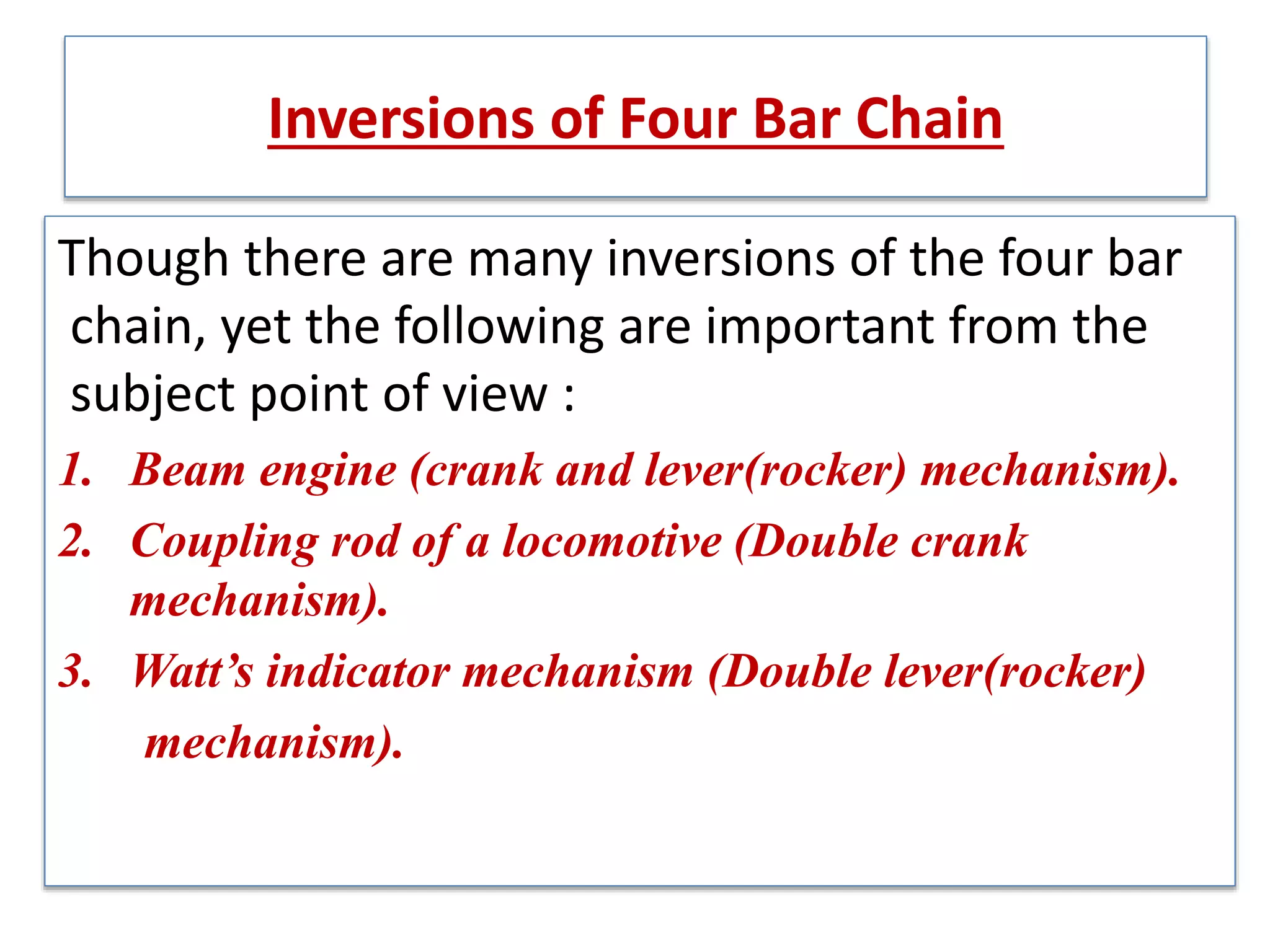 Inversion of mechanisms | PPTX