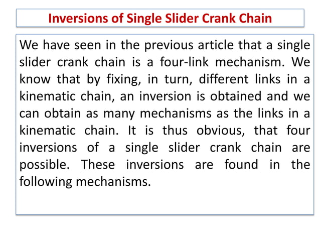 Inversion of mechanisms | PPTX | Physics | Science
