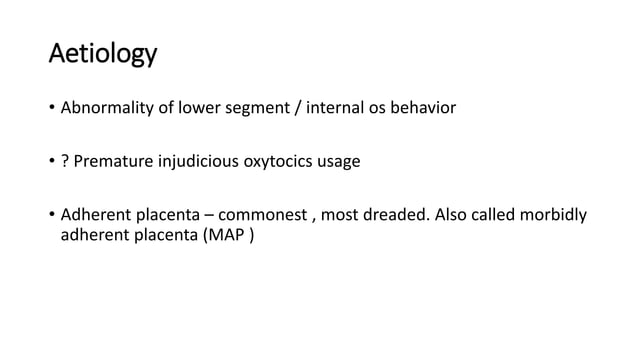 Inversion, retained placenta , afe | PPT