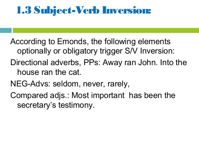 Subject Verb Inversion Poetry