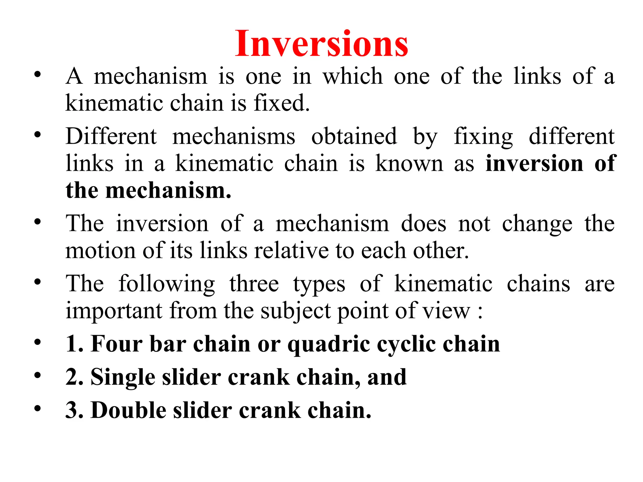 Inversions of Mechanism Theory of machines | PPT