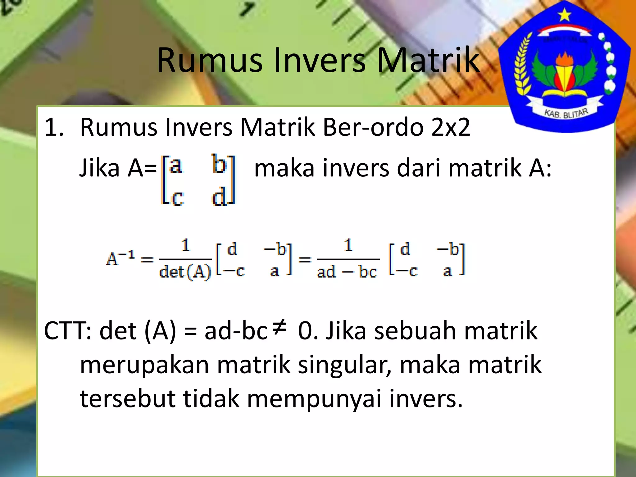 Invers matriks | PPTX