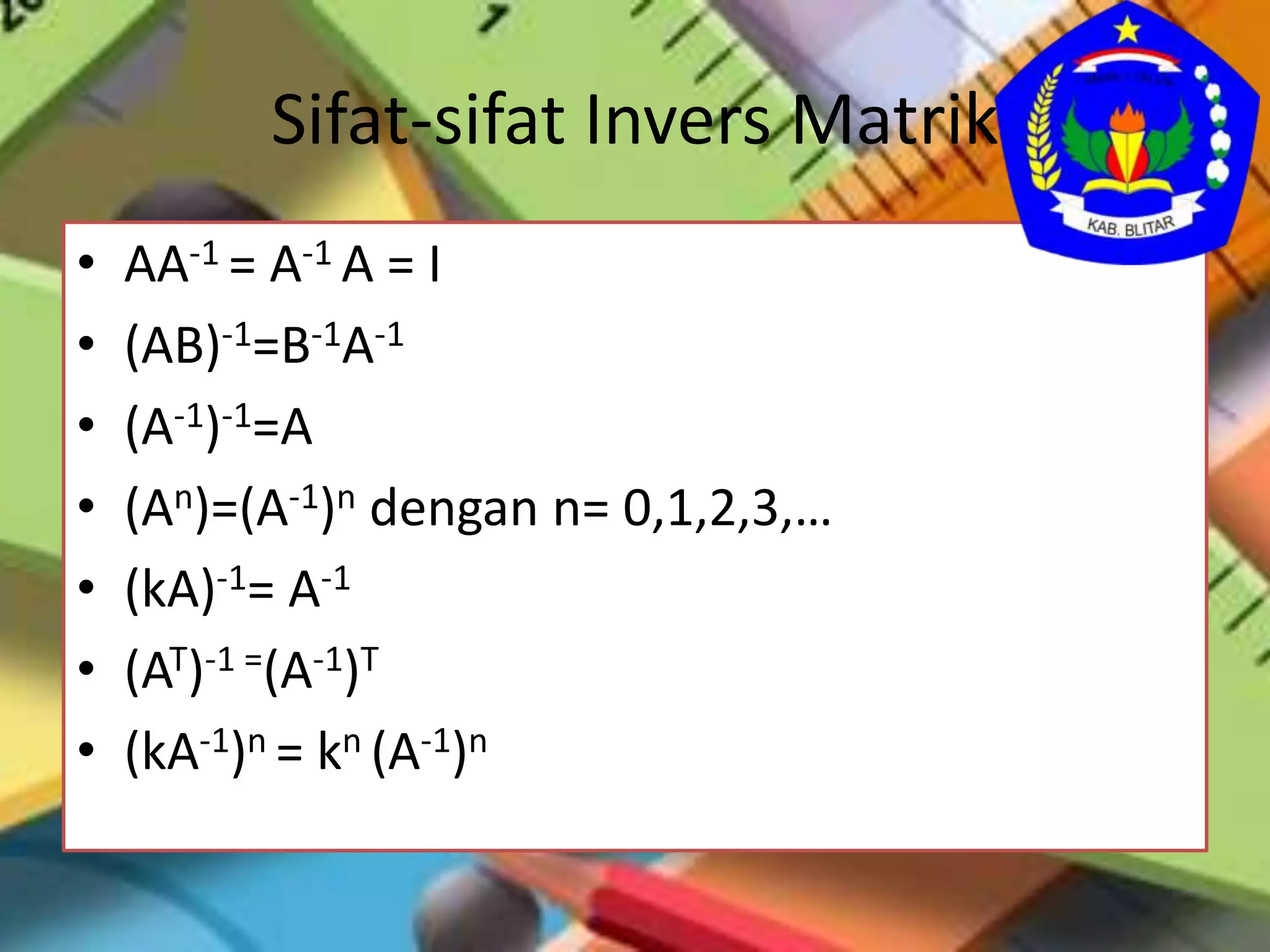 Invers matriks | PPTX