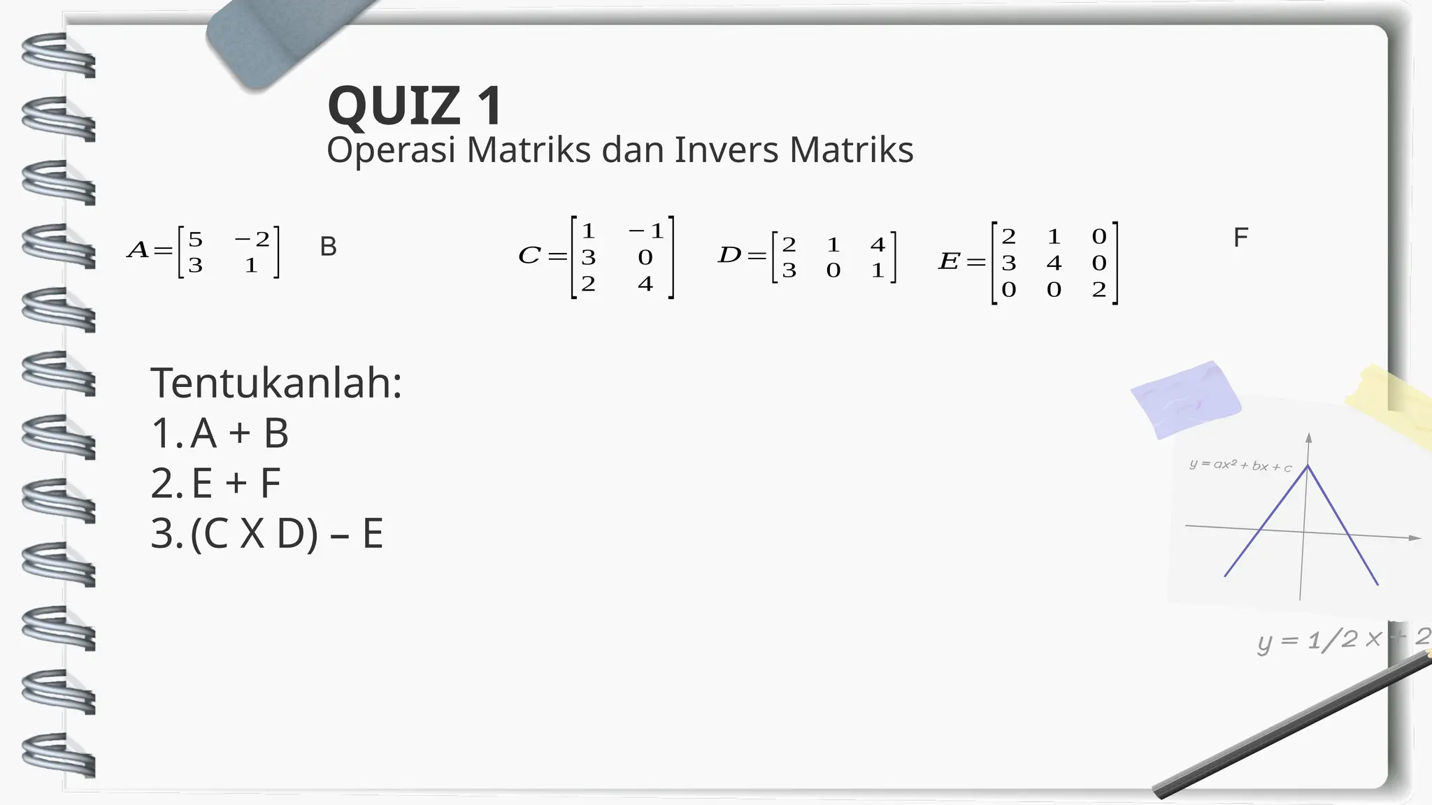 INVERS MATRIKS (cara menentukan invers matriks) | PPT