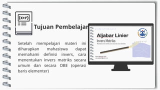 INVERS MATRIKS (cara menentukan invers matriks) | PPT