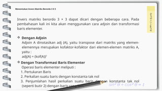 INVERS MATRIKS (cara menentukan invers matriks) | PPT