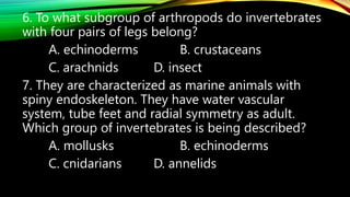 INVERTEBRATES.pptx | Biological Sciences | Science