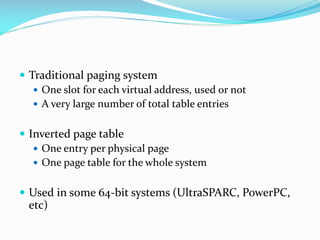 Inverted page tables basic | PPTX