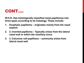 Inverted papilloma of nose | PPTX