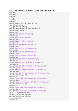inverted pendulum engineering experiment | PDF