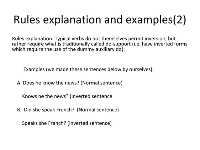 Inverted sentence | PPT | Science