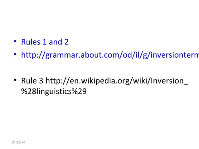 Inverted sentence | PPT