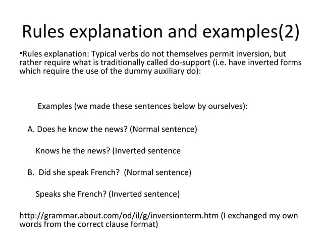 Inverted sentence | PPT