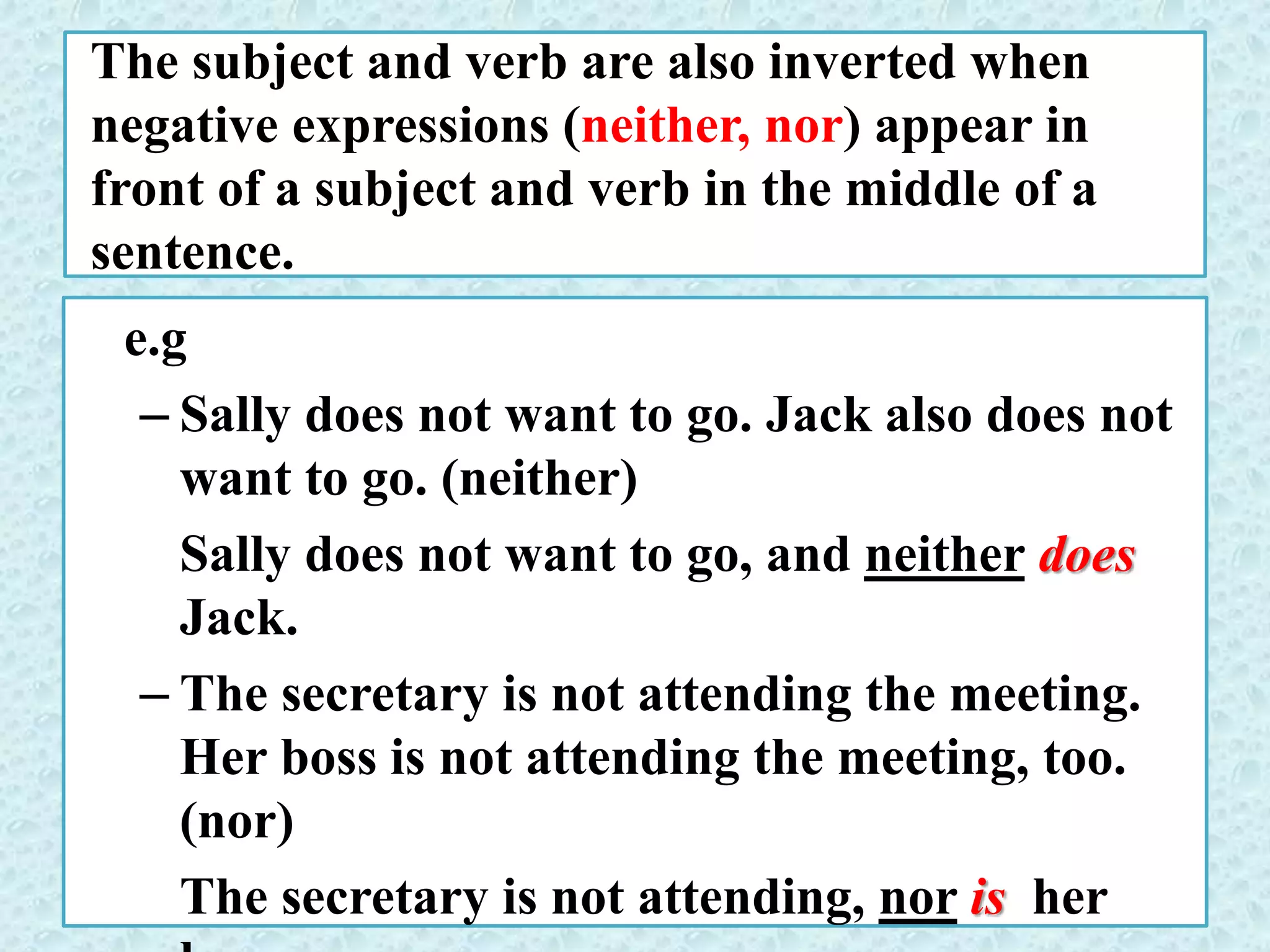 Inverted Subject-Verb | PPTX