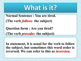 Inverted Subject-Verb | PPTX