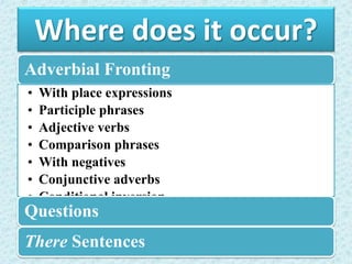 Inverted Subject-Verb | PPTX