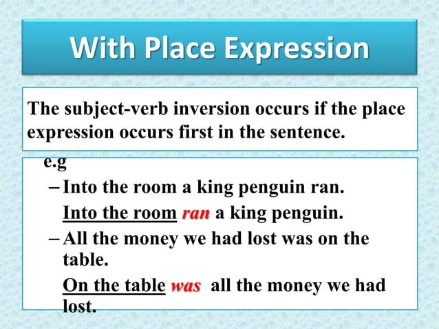 Inverted Subject-Verb | PPTX | Family and Relationships