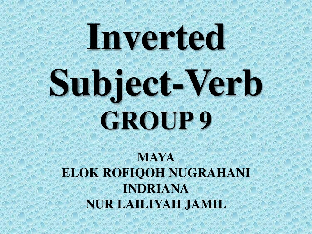 Inverted Subject Verb inverted-subject-verb
