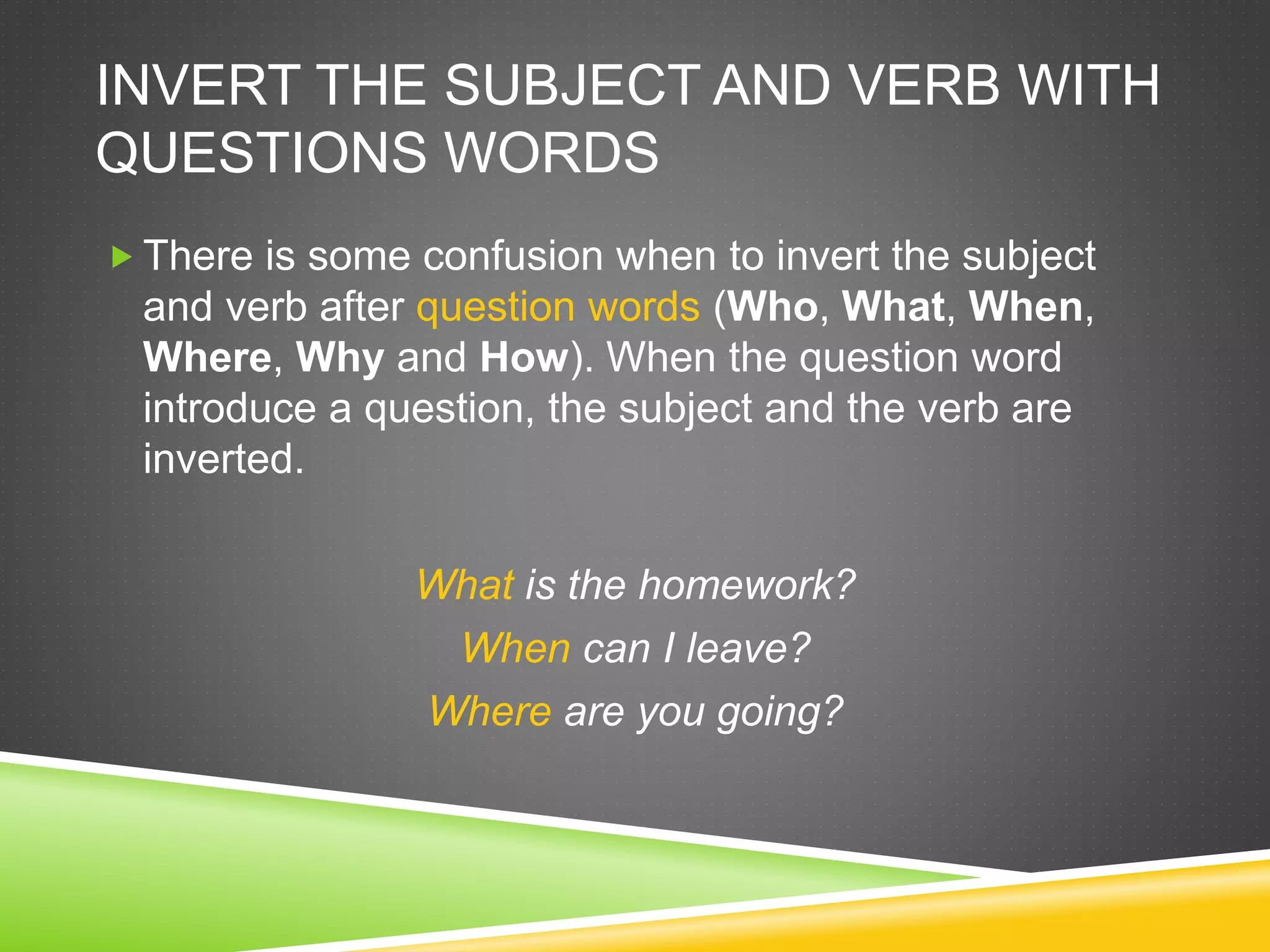 Inverted word order g10 | PPTX