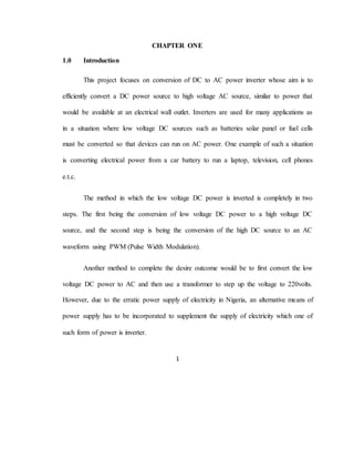 Design and Construction of 2KVA AC/DC Inverter | DOCX