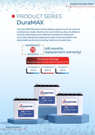 Inverter Battery E Catalogue - Microtek India | PDF