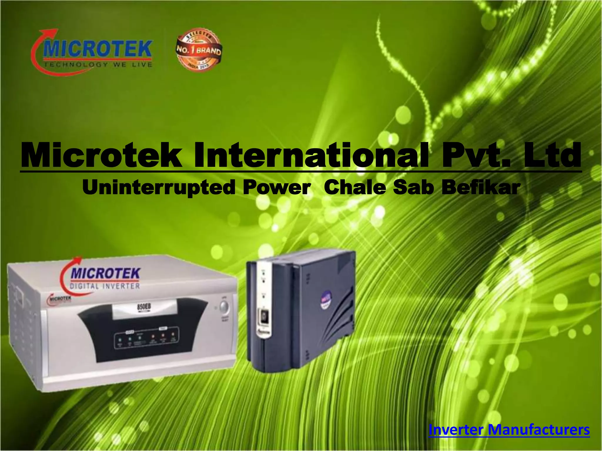 Inverter in india | Stabilizers | UPS | PPT