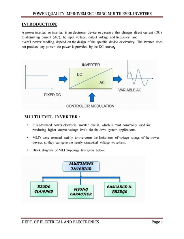 POWER QUALITY IMPROVEMENT USING MULTILEVEL INVETERS | PDF