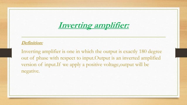 Inverting amplifier | PPTX