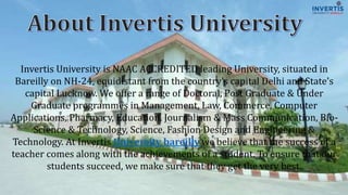 Invertis University NAAC ACCREDITED leading University | PPTX