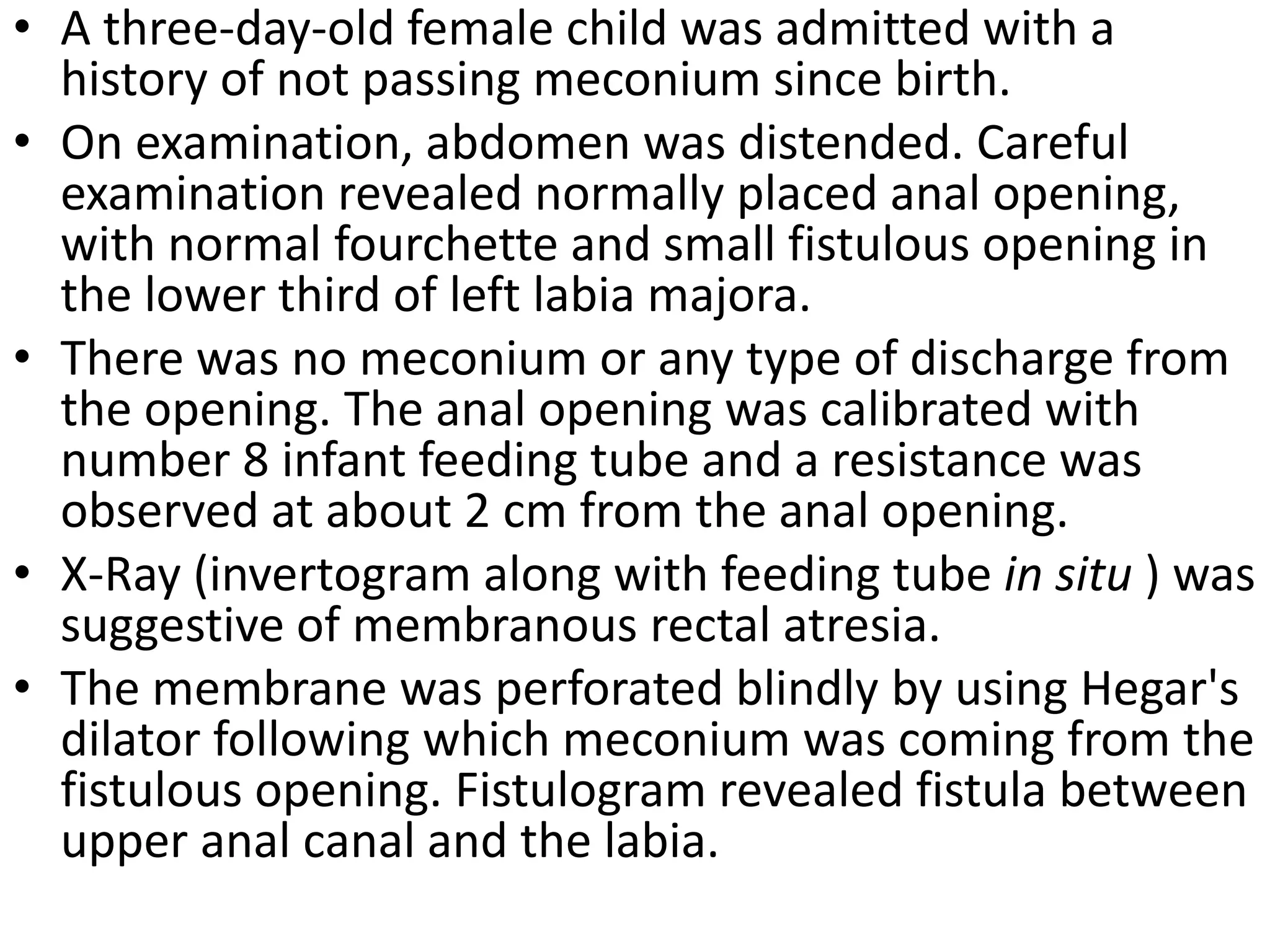 Invertogram ANORECTAL MALFORMATION ( ARM ) PRANAYA | PPTX | Pregnancy ...