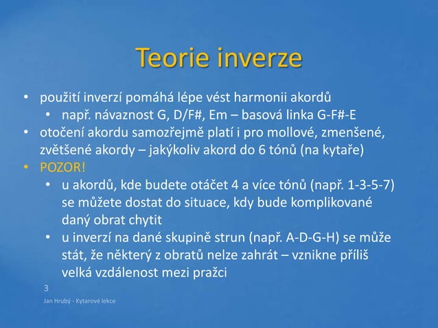 Chord Inversions / Inverze akordů | PPT