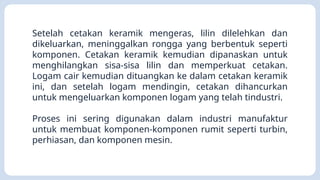 contoh ppt Invesment Casting pada Industri | PPTX